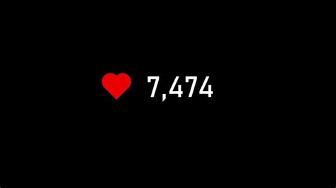 Social Media Heart Like Increasing Number Animation Isolated On Black Background 60701860 Stock