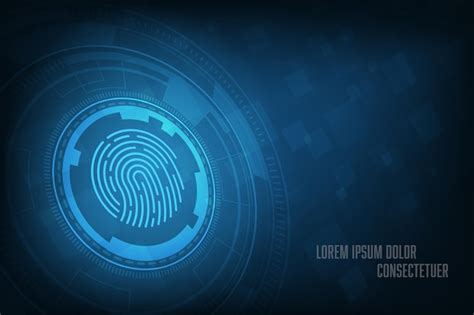 Premium Vector Vector Abstract Security System Concept With Fingerprint Technology Background