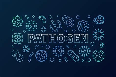 Premium Vector Pathogen Horizontal Blue Illustration Vector Bacteria And Virus Banner