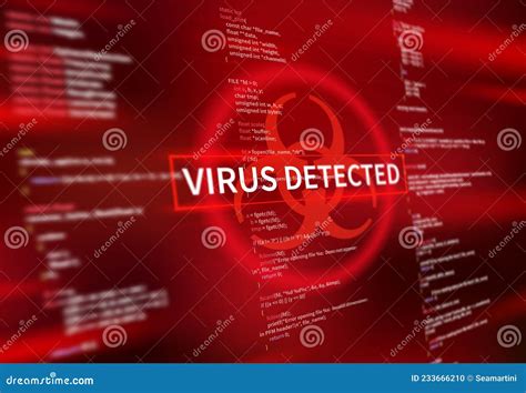 Virus Detected Warning Alert Message On Screen Stock Vector Illustration Of Detected Fraud