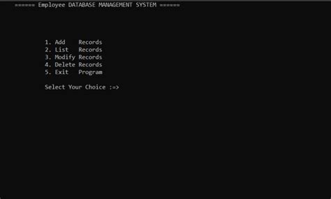 Employee Database System In C With Source Code Source Code And Projects