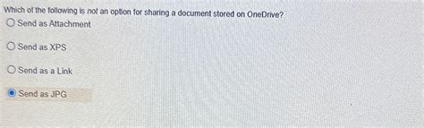Solved Which Of The Following Is Not An Option For Sharing A