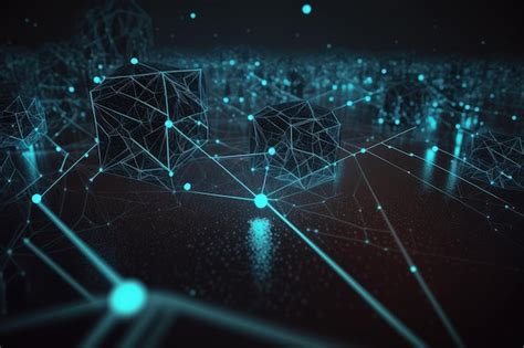 Futuristic Digital Network Visualization Premium Ai Generated Image