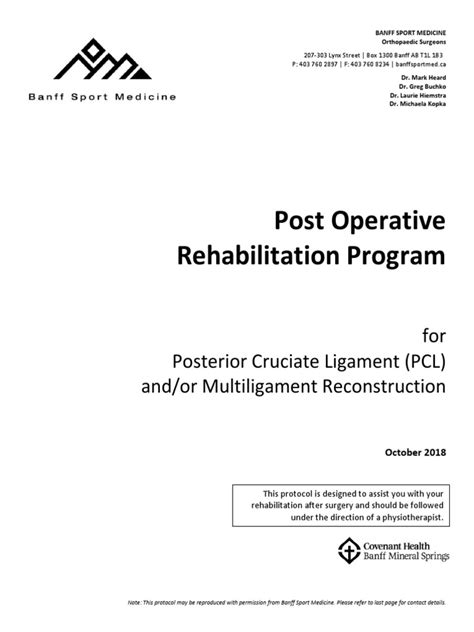 Pcl Post Op Protocol Final October 2018 Pdf Pcl Post Op Protocol Final October 2018 Pdf