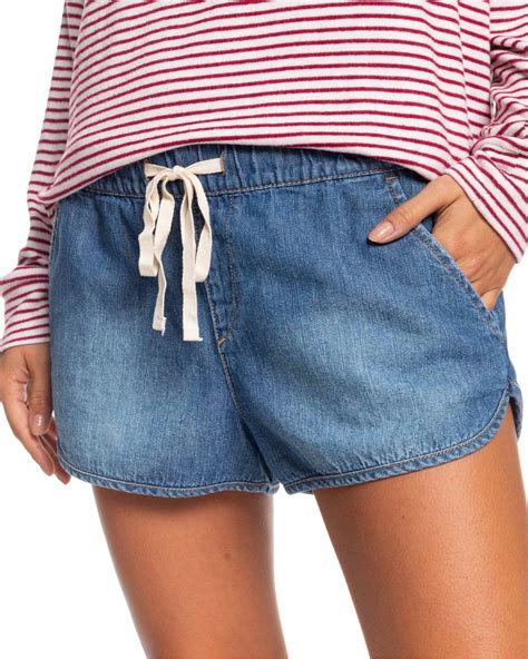 Roxy Womens Free Ride Denim Shorts Medium Blue Surfstitch