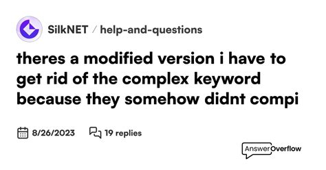 Theres A Modified Version I Have To Get Rid Of The Complex Keyword