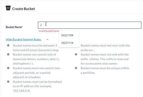 Can T Use 7 16 Length Numerical String As Bucket Name Issue 2453