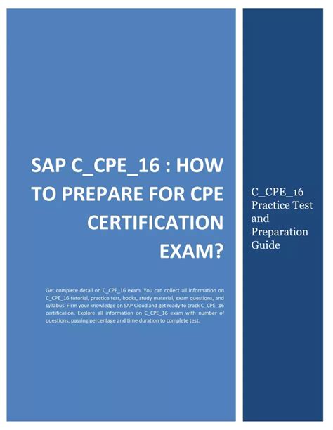 PPT SAP C CPE How To Prepare For CPE Certification Exam PowerPoint Presentation ID