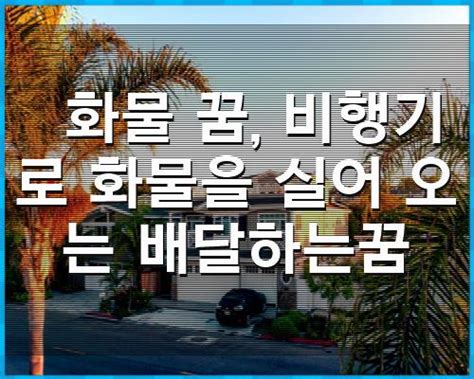 화물 꿈 비행기로 화물을 실어 오는 배달하는꿈