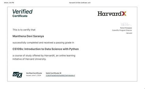 devi saranya manthena on linkedin datascience python harvardx edx