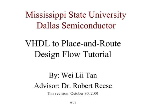 Ppt Vhdl To Place And Route Design Flow Tutorial Powerpoint Presentation Id1325098