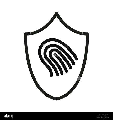 Biometric Security Icon Vector Symbol Or Sign Set Collection In Black And White Outline Stock