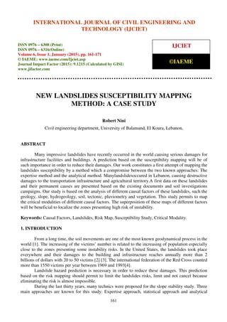 New Landslides Susceptibility Mapping Method PDF Geography Science