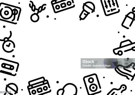 그래픽 디자인을위한 힙합 패턴 배경 A 사이즈 수평 프레임 Dj에 대한 스톡 벡터 아트 및 기타 이미지 Dj 광고 귀여운 Istock