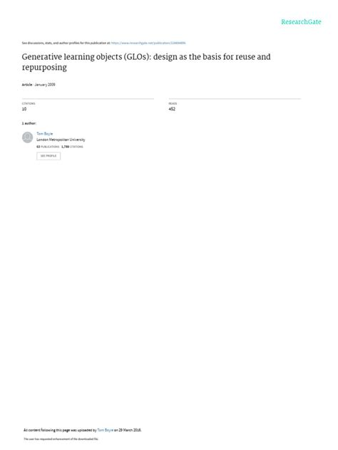Generative Learning Objects Glos Design As The Bas Pdf