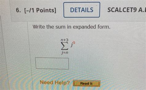 Solved Points Write The Sum In Expanded Form Chegg