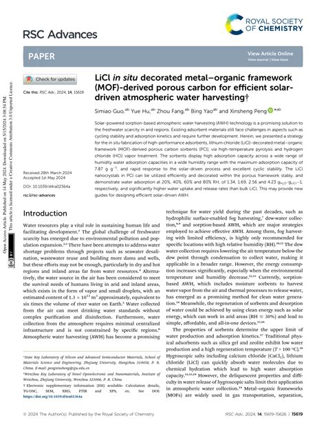 Pdf Licl In Situ Decorated Metalorganic Framework Mof Derived