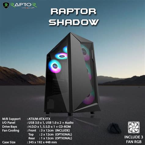 Jual Casing Pc Gaming Power Up Raptor Shadow With Fan Rgb Kota Bandung Dcskomputer Tokopedia