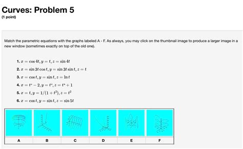 Solved Match The Parametric Equations With The Graphs