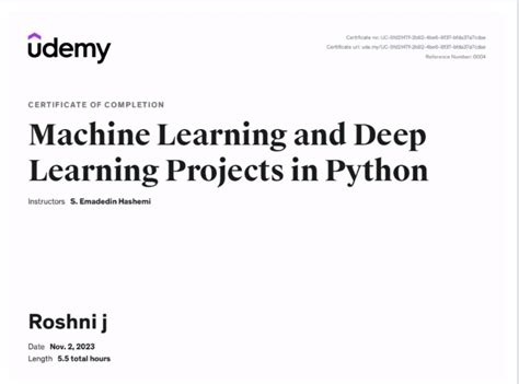 Roshni J On Linkedin Certificate On Machine Learning And Deep Learning