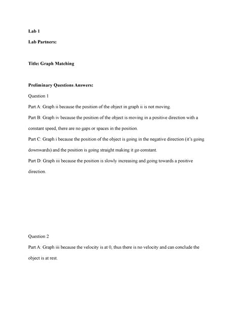 lab 1 report title graph matching lab 1 lab partners title graph matching preliminary