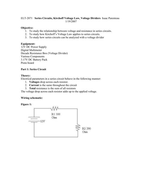 Is There Voltage Drop In A Series Circuit Wiring Draw And Schematic