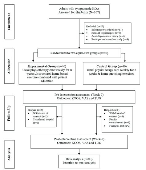 The Consort Flow Diagram Note Koa Knee Osteoarthritis Koos Knee