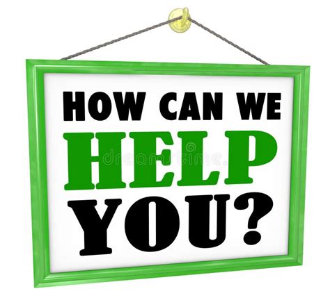 How Can We Help You Hanging Store Sign Helpful Service Stock