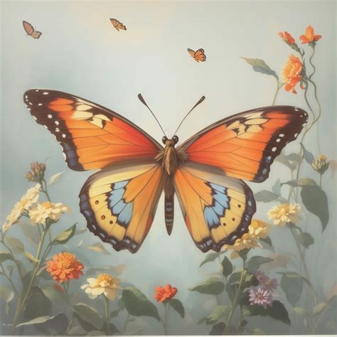 Premium Ai Image Radiant Flutter Colorful Butterfly Generative Ai