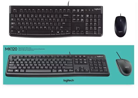 Logitech MK Keyboard And Mouse Combo Wired Full Size Optical USB Plug And Play For PC Laptop