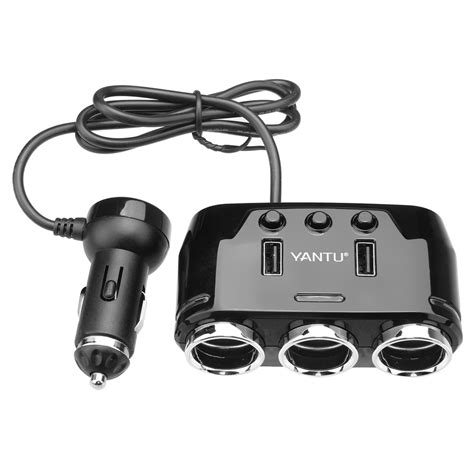 Dual Usb Charger 3 Port Car Cigarette Lighter Socket Splitter Adapter