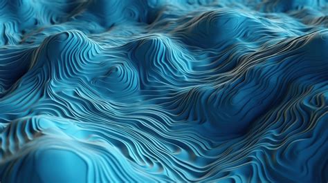 Contour Abstract Background Featuring Blue Topographic Lines In 3d