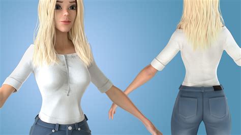 Cartoon Woman Humanoid Rig