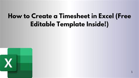 How To Create A Timesheet In Excel Free Editable Template Inside