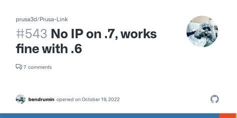 No Ip On 7 Works Fine With 6 · Issue 543 · Prusa3dprusa Link · Github