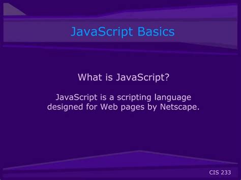 Introduction To Javascript 1ppt
