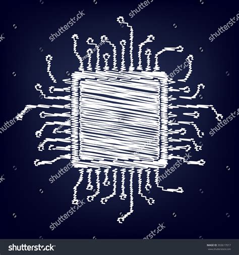 Cpu Microprocessor Flat Style Stock Vector Royalty Free 393617017 Shutterstock