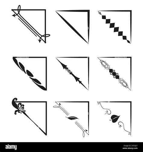 Decorative Corner Icon Elegant Ornament Shapes Black Vector Elements Stylish Corner
