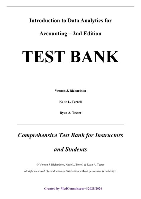 Test Bank — Introduction To Data Analytics For Accounting 2nd Edition