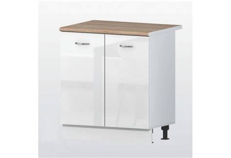 Долен кухненски шкаф с 2 врати и рафт Алис B2 80 см бял гланц • Модулна кухня Алис бял гланц