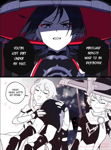 Scaramouche With Lumine And Aether Genshin Impact Anime Funny Funny Games Favorite Character