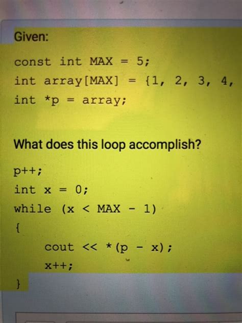 Solved Given Const Int Max 5 Int Array Max 1 2 3