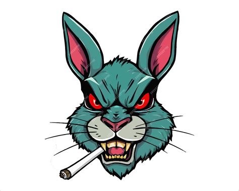 Fierce Smoking Rabbit Vector Illustration Premium Ai Generated Vector