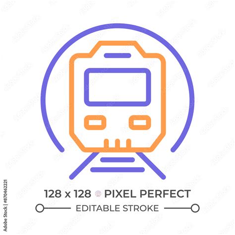 Metro Train Two Color Line Icon Subway Station Underground Transit Tunnel Railway Suburban