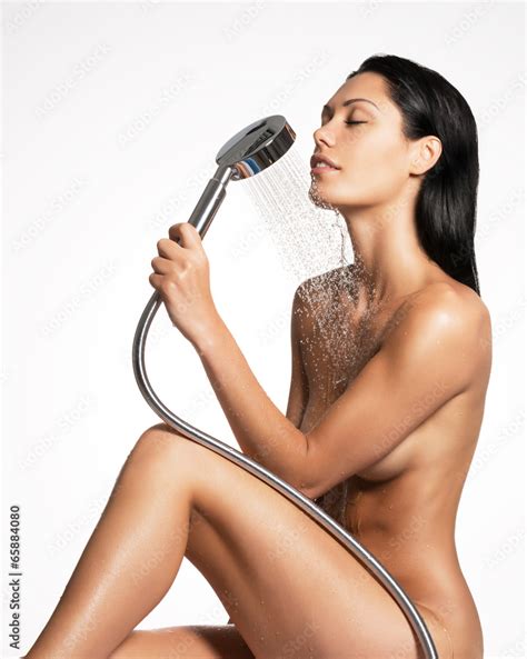 Sexy Beautiful Woman In Shower Washing Body Stock Photo Adobe Stock
