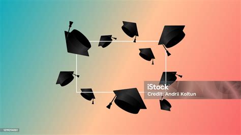 그라데이션 배경의 클래스입니다 검은 교육 학술 모자를 던져 졸업 디자인 고등학교 대학 축 하 졸업 연감에 대 한 템플릿입니다