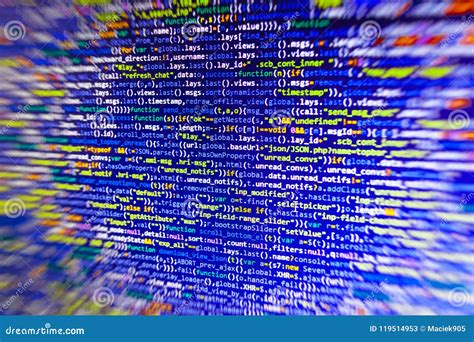 Closeup Of Java Script Css And Html Code Stock Image Image Of