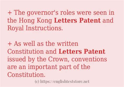 Letters Patent Example In Sentences Englishteststore Blog