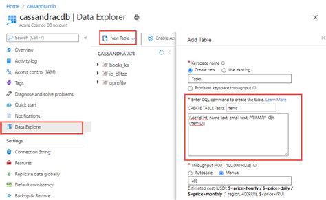 azure cosmos db cassandra api リソース スループットのプロビジョニング microsoft learn