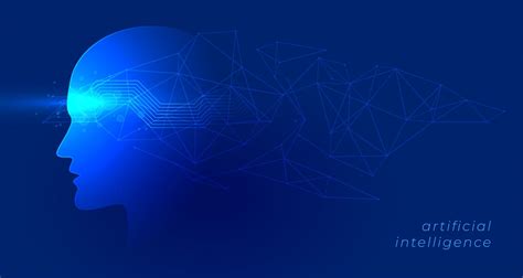 인공 지능 및 기계 학습 개념 기술 배경 무료 벡터